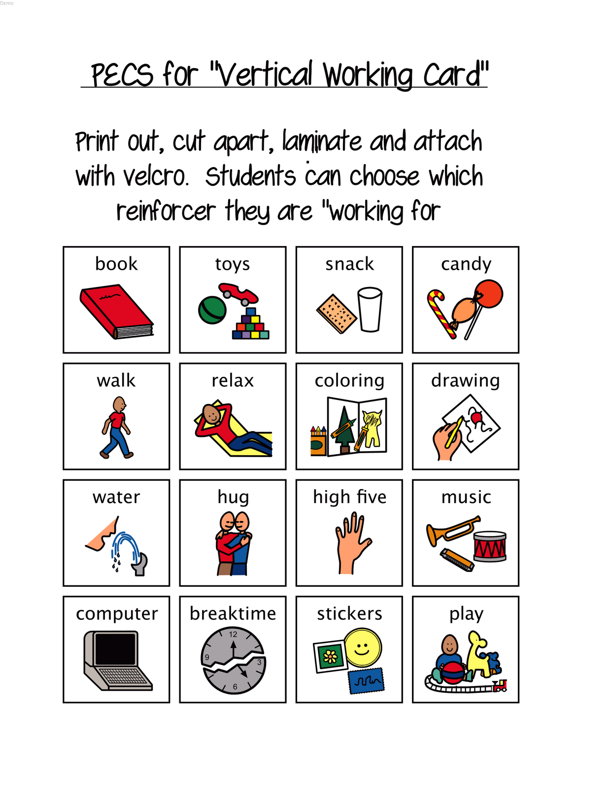 Working Cards » Autism Adventures