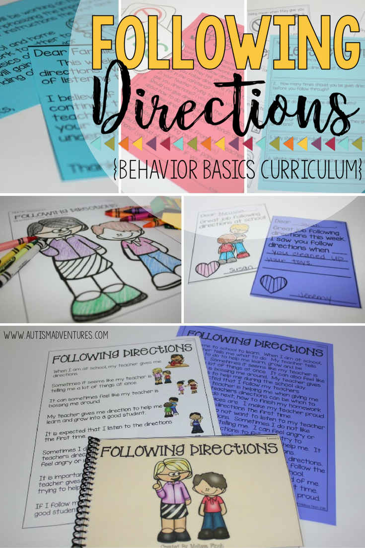 Following Directions- Behavior Basics » Autism Adventures