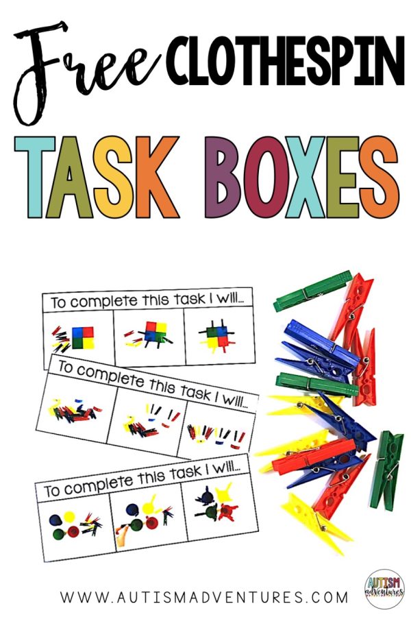 FREE Clothespin Task Boxes! » Autism Adventures