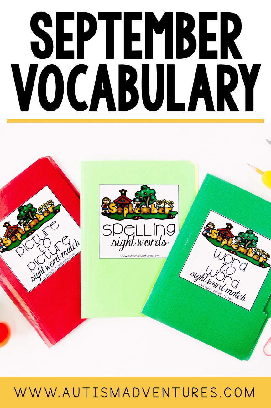 September Vocabulary Words in the Classroom » Autism Adventures