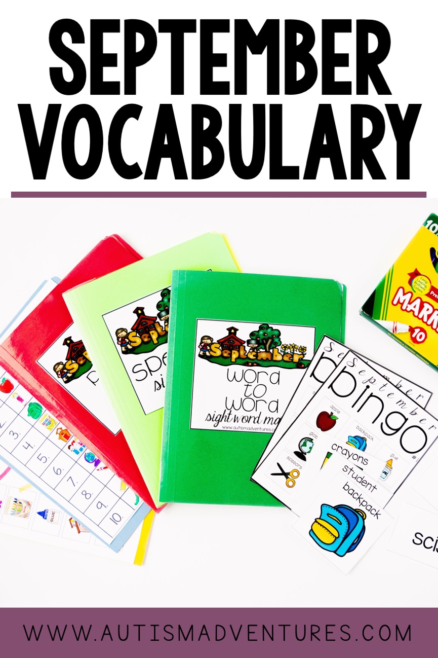 September Vocabulary Words in the Classroom » Autism Adventures