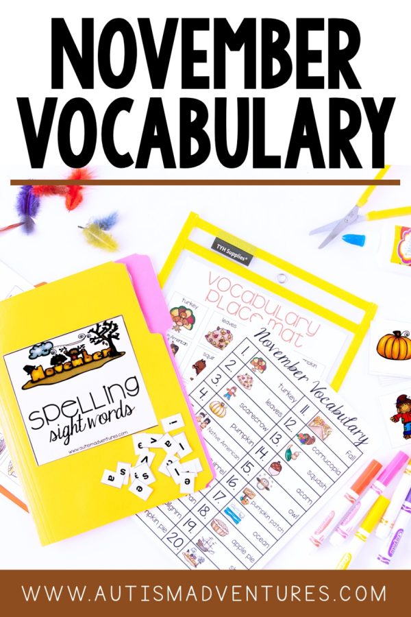November Vocabulary Words in the Classroom » Autism Adventures
