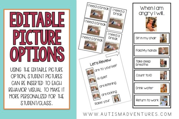EDITABLE Behavior Visuals » Autism Adventures