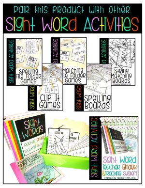 Sight Word Worksheets- For Special Education » Autism Adventures