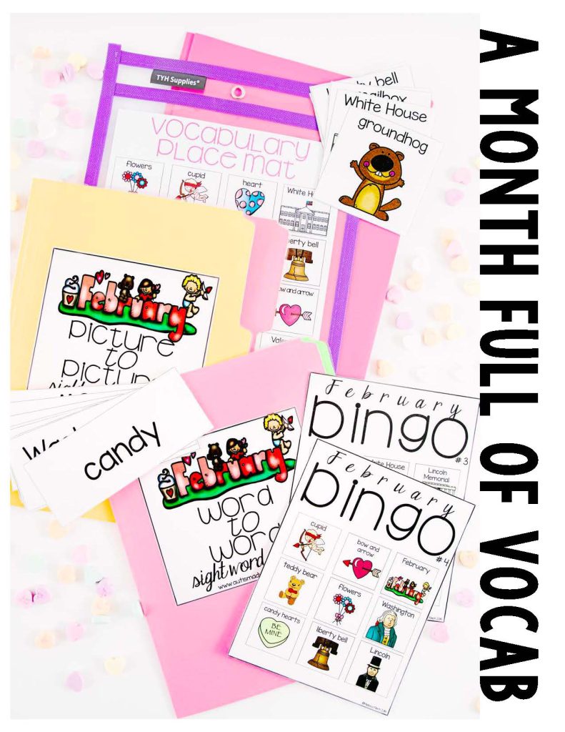 February Vocabulary Unit- for Student’s with Special Needs - Autism ...
