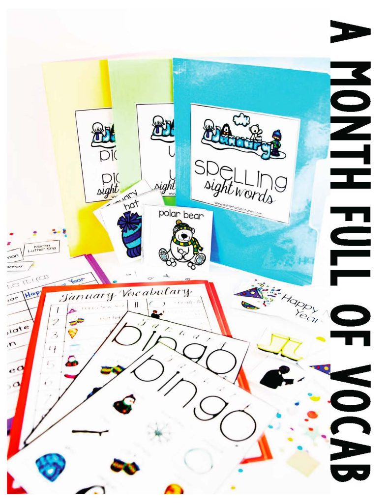 January Vocabulary Unit- for Student’s with Special Needs - Autism ...