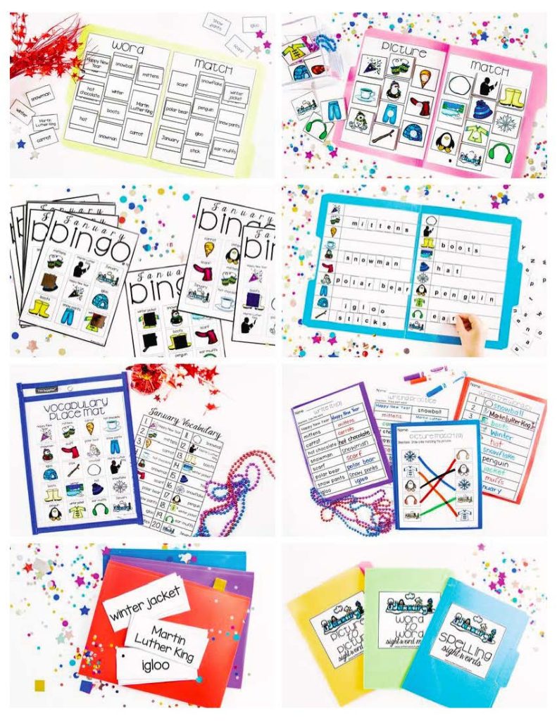 January Vocabulary Unit- for Student’s with Special Needs - Autism ...
