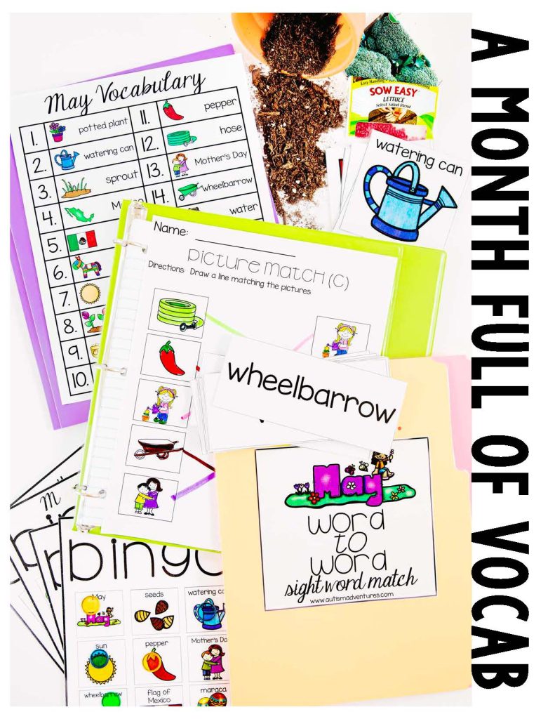 May Vocabulary Unit- for Students with Special Needs - Autism Adventures