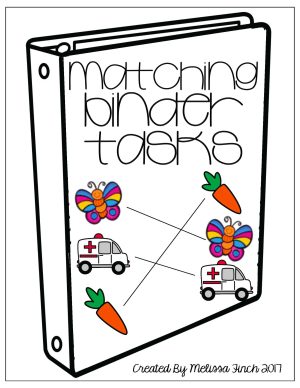 Matching- Binder Basics Work System » Autism Adventures
