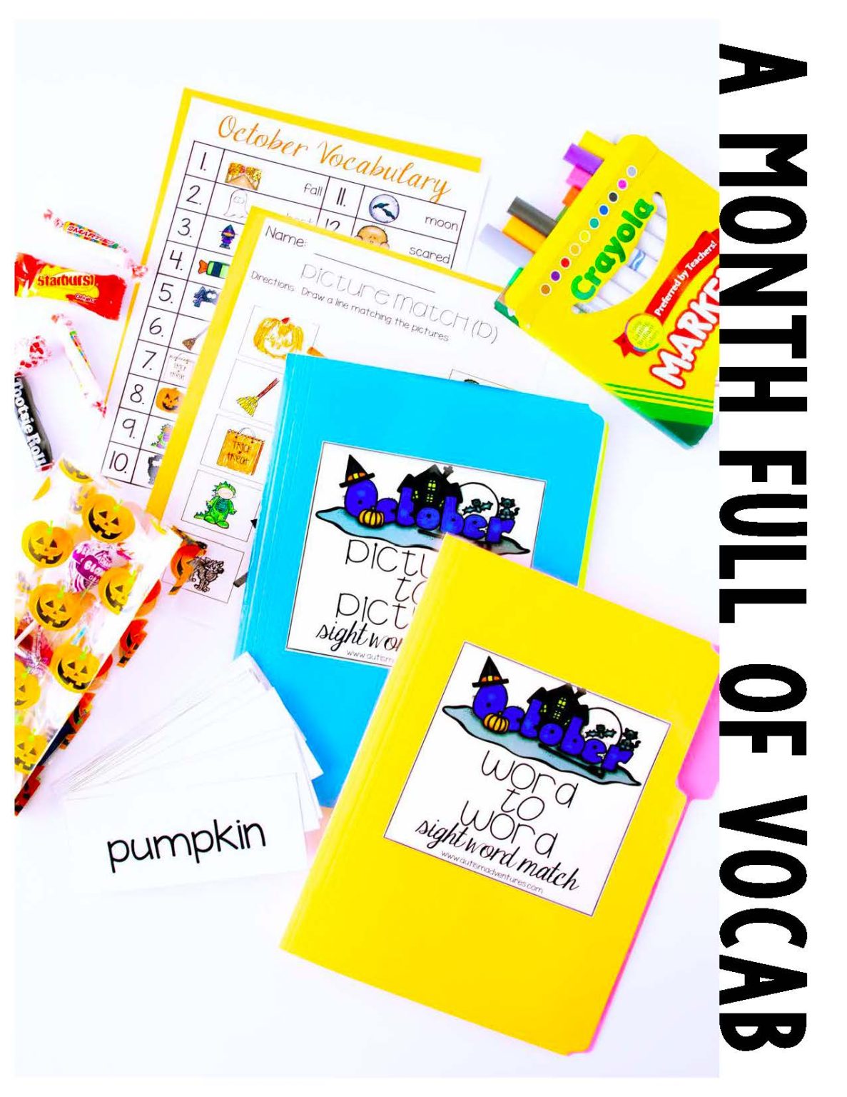 October Vocabulary Unit- for Student’s with Special Needs - Autism ...