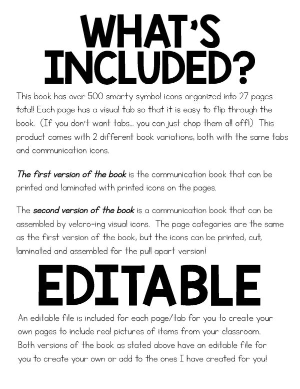 Communication Book/Board Starter Kit- For Student’s With Special Needs ...