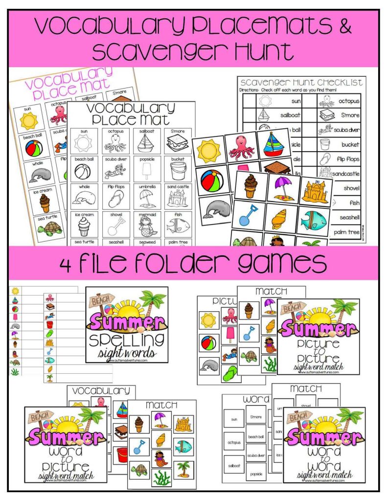 Summer Vocabulary Unit- For Special Education » Autism Adventures