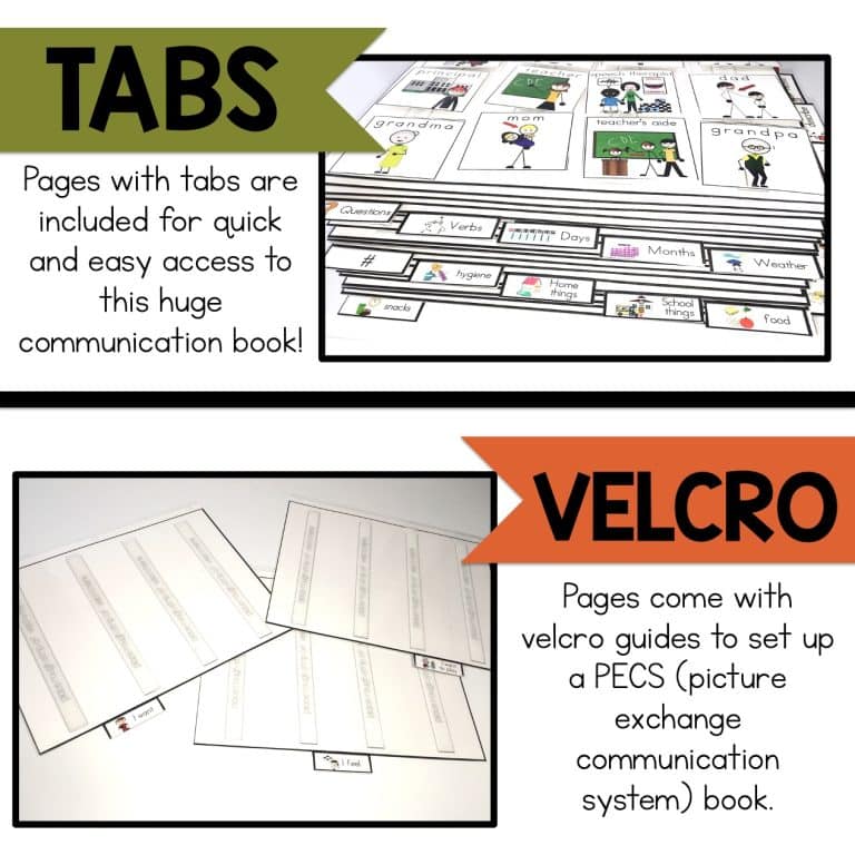 Communication Book, Editable Communication Boards with Visuals and Tabs ...