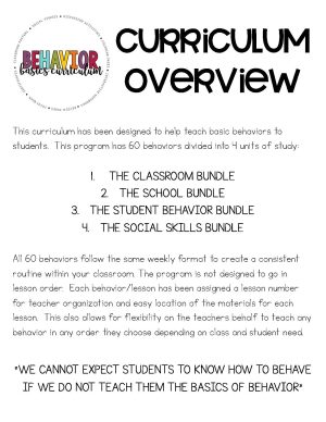 Behavior Basics Curriculum (Social Emotional Learning) - Autism Adventures