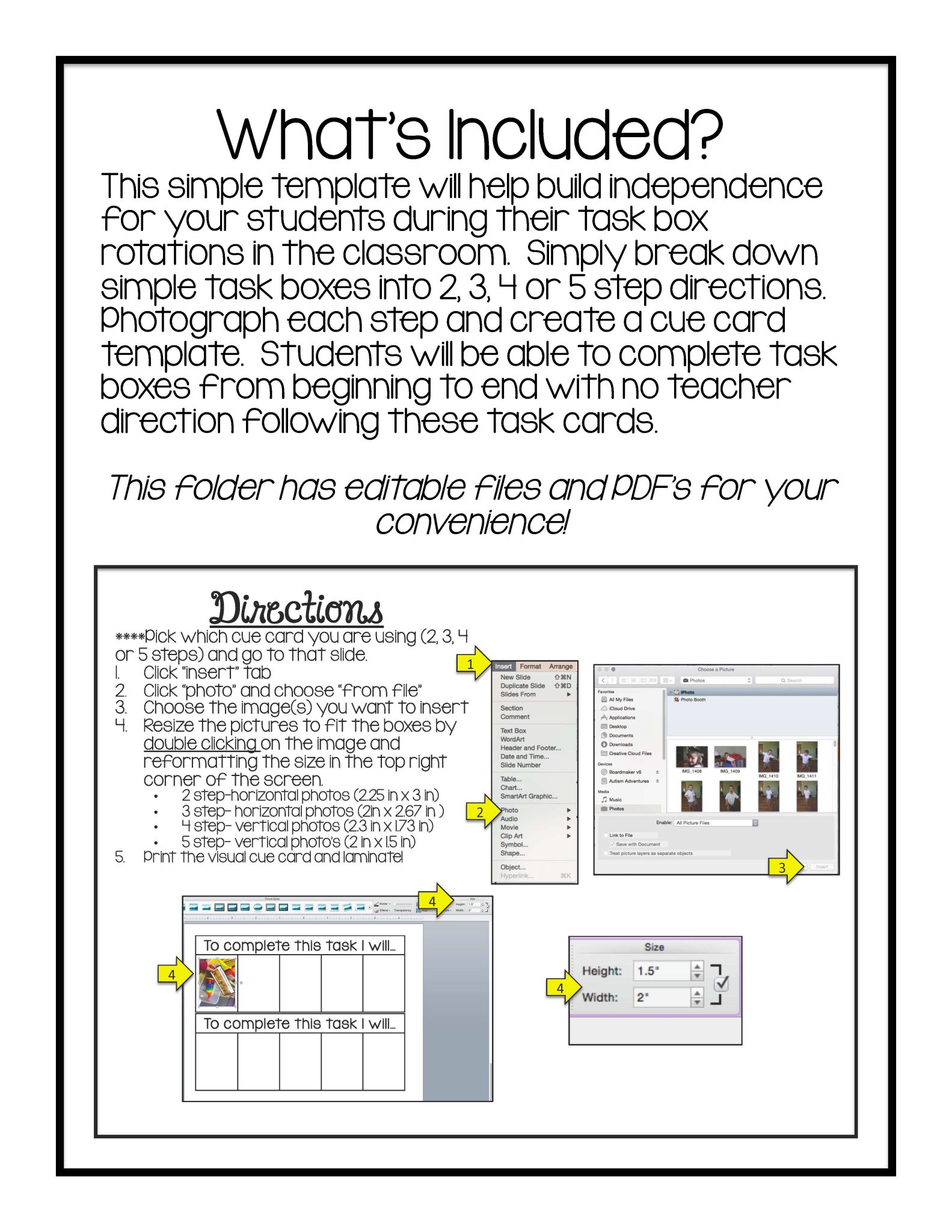 Task Box Visual Directions Templates- For Autism Programs » Autism ...
