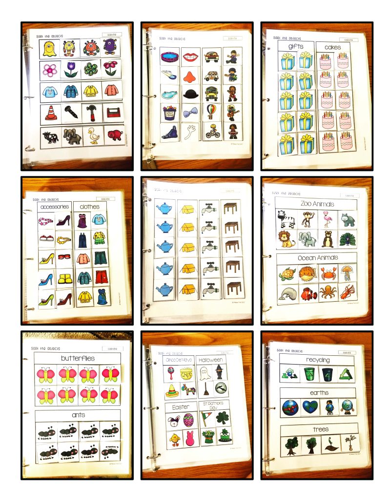 Sorting- Binder Basics Work System » Autism Adventures