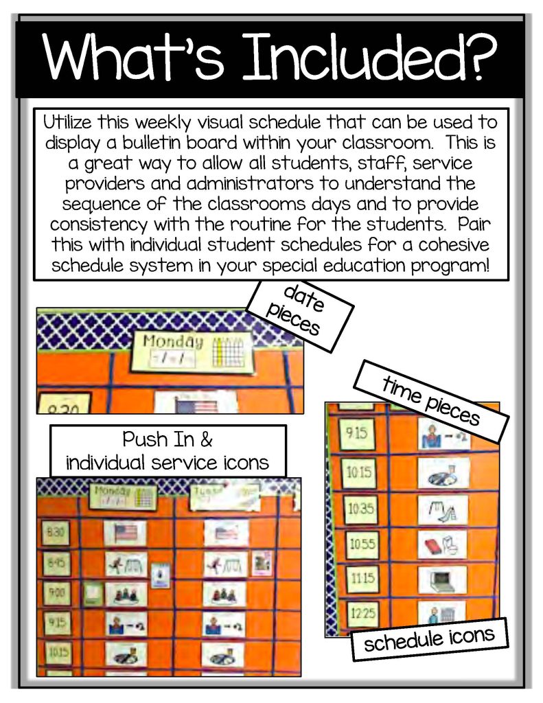 Weekly Schedule- Bulletin Board Set for Autism Program » Autism Adventures