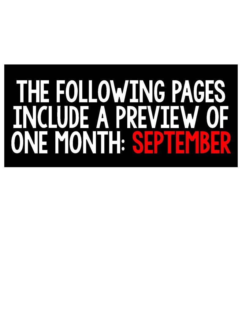 Monthly Themed Binder Sets (DISCOUNTED BUNDLE) – Binder Basics Work ...
