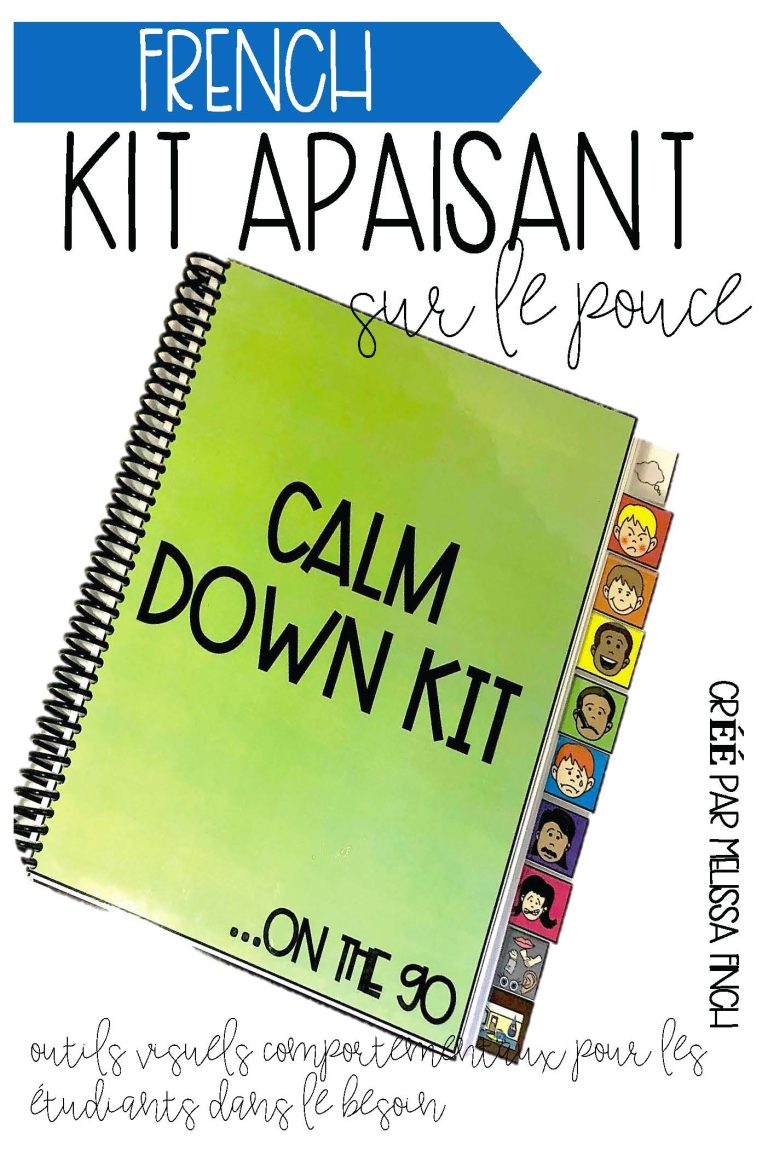 FRENCH Calm Down Kit On The Go- Visual Behavior Tools for Students with ...