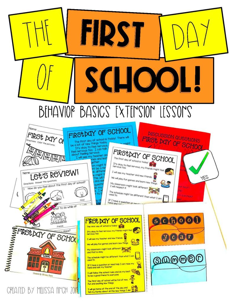 First Day of School- Behavior Basics Extension Lessons - Autism Adventures