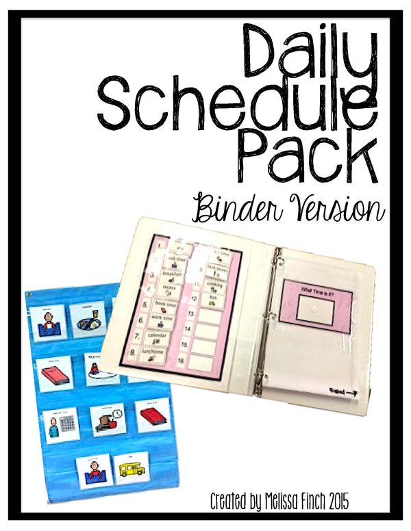 Daily Schedule Pack (individualized binder version)- Autism Classroom ...