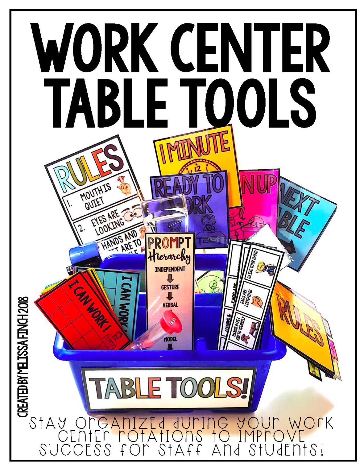 Table Tools- Work Center Organization Tools - Autism Adventures