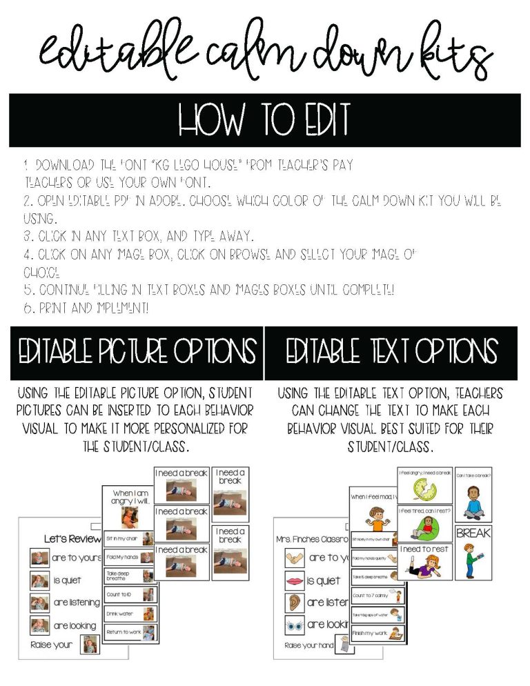 FRENCH Calm Down Kit- The Primary Grade Bundle » Autism Adventures