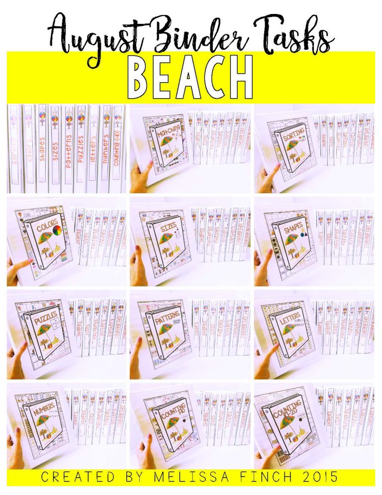 BEACH Binder- Binder Basics Work System » Autism Adventures