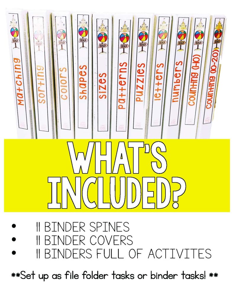 BEACH Binder- Binder Basics Work System » Autism Adventures