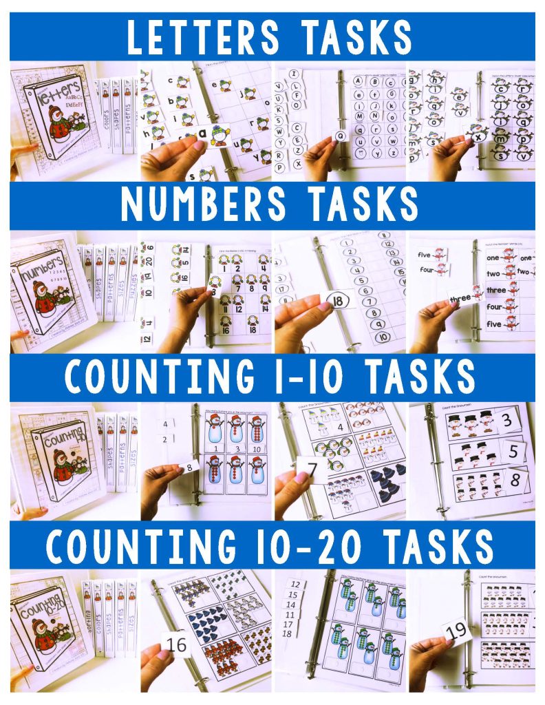 Snowmen Binder- Binder Basics Work System » Autism Adventures