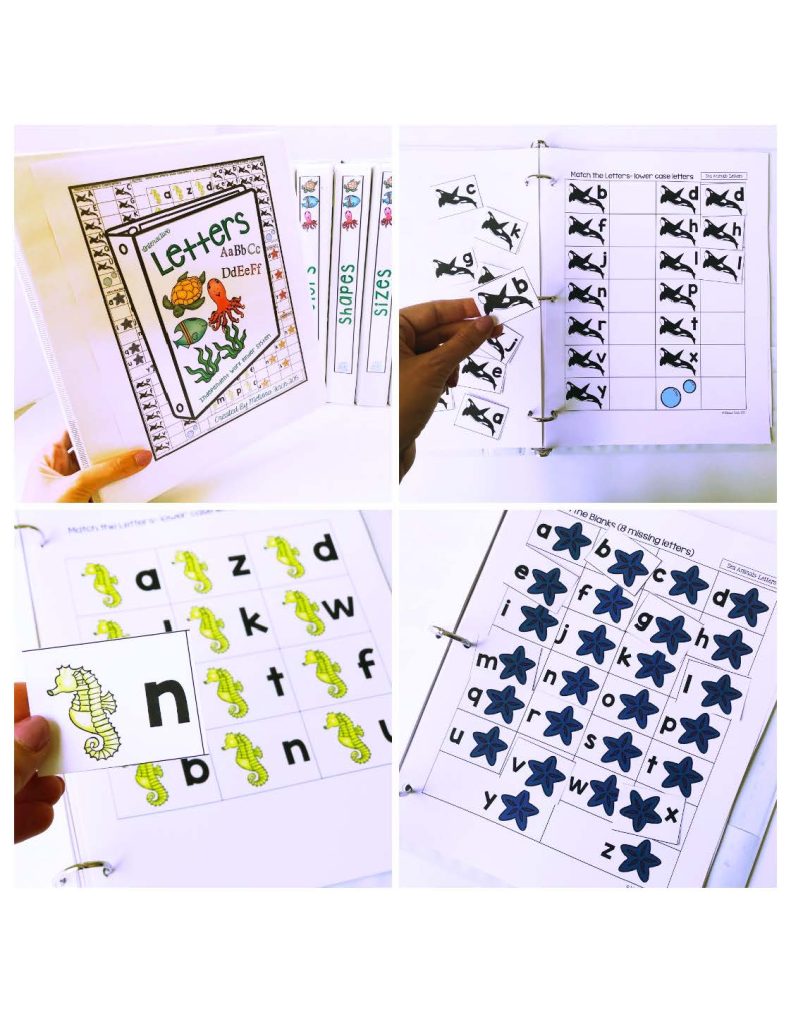Sea Animals Binder- Binder Basics Work System » Autism Adventures