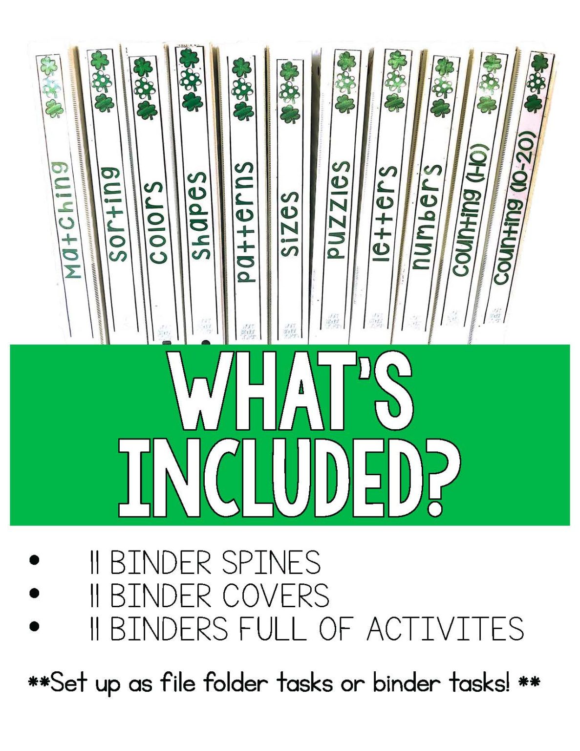 Shamrocks Binder- Binder Basics Work System » Autism Adventures