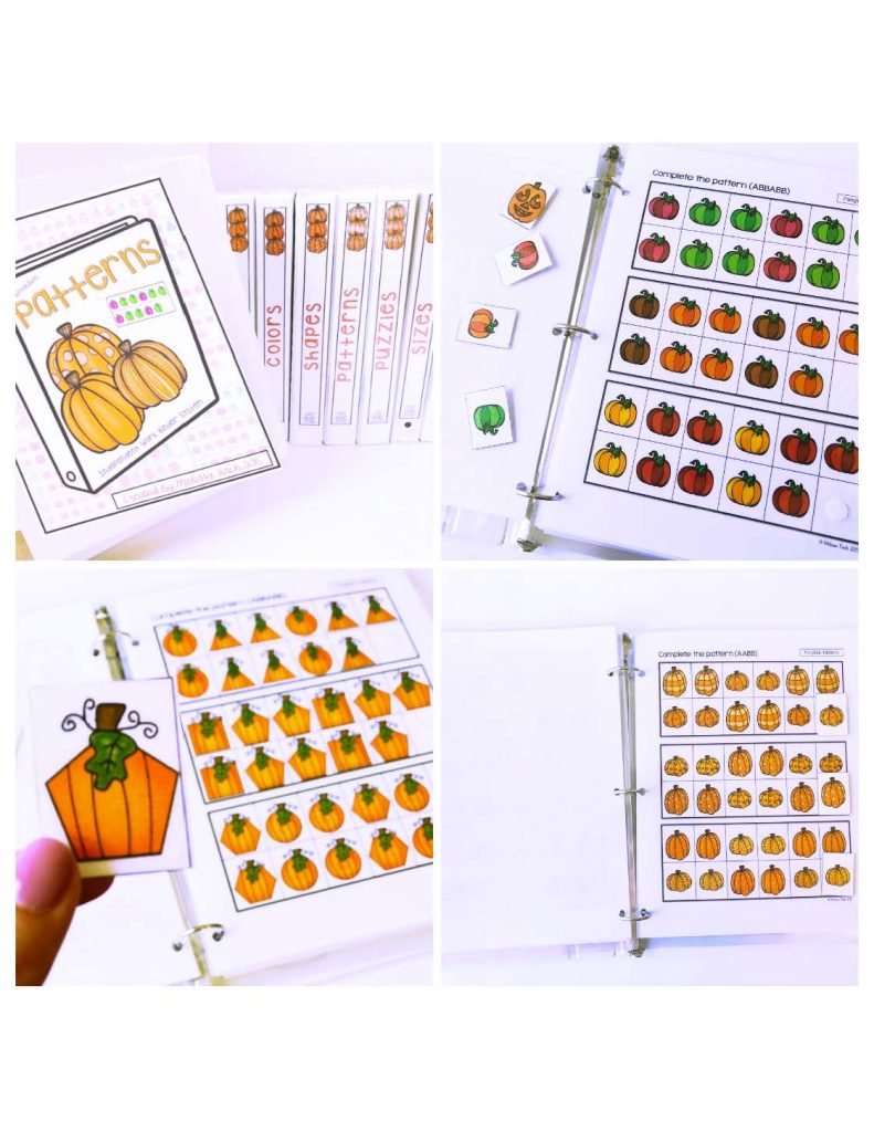 Pumpkins Binder- Binder Basics Work System » Autism Adventures