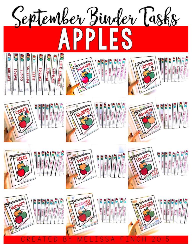Apples Binder- Independent Work Binder System » Autism Adventures