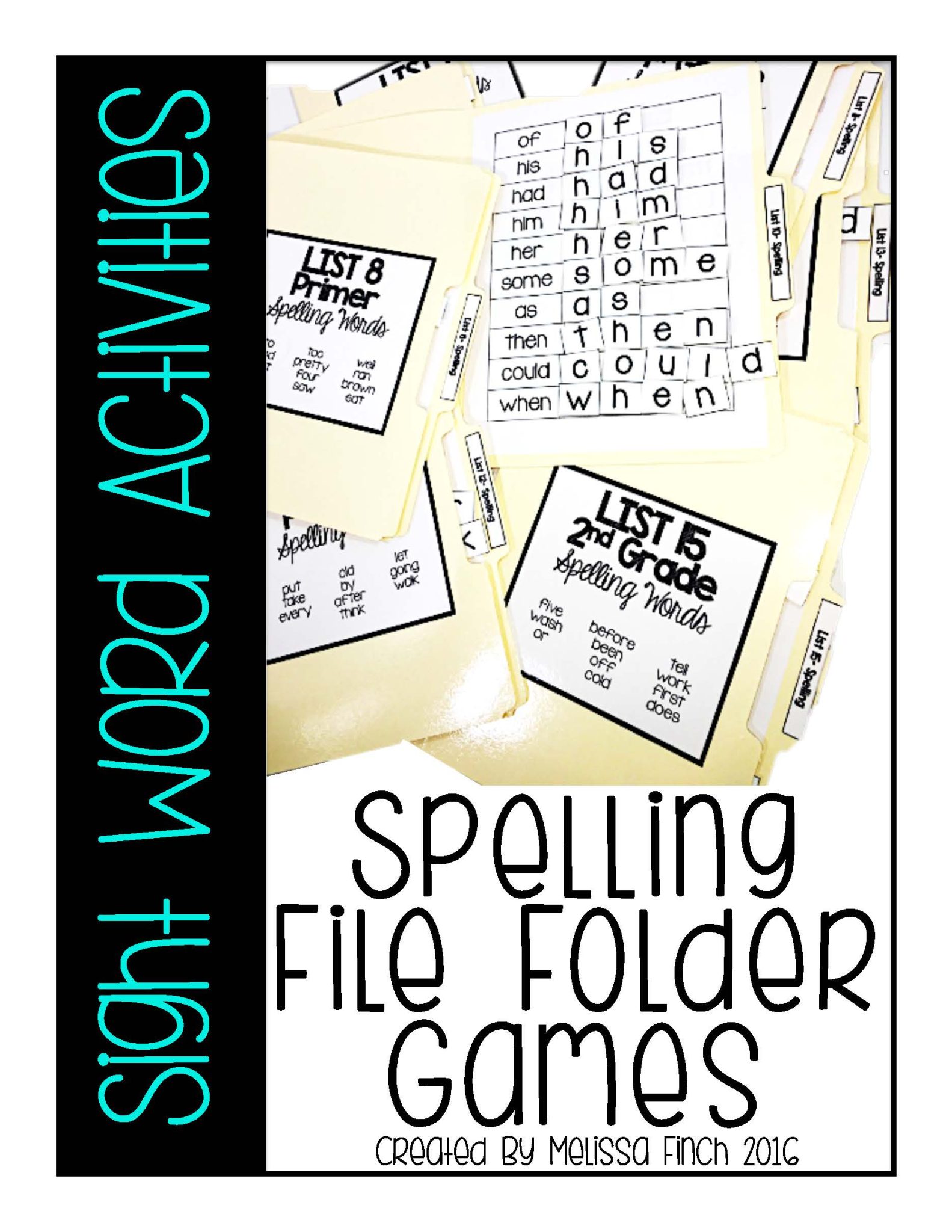 Spelling File Folders Sight Word Activities- For Special Education ...