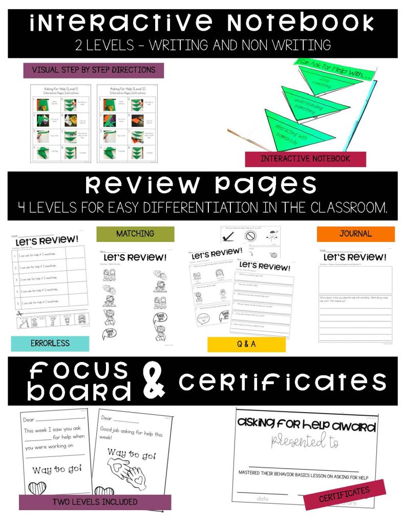 Asking For Help- Behavior Basics Program for Special Education - Autism ...