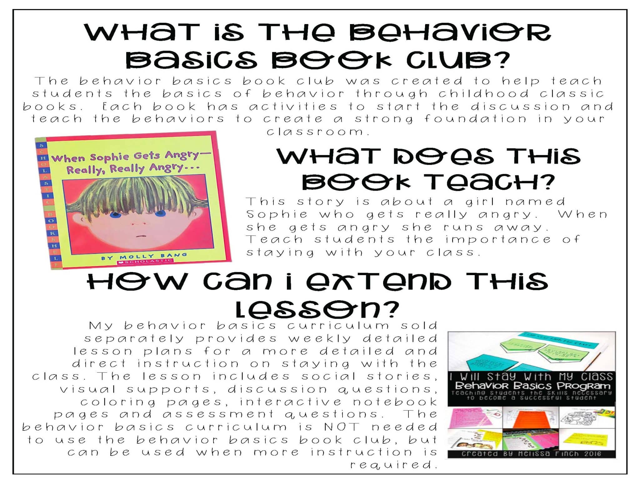 When Sophie Get’s Angry- Behavior Basics Book Club - Autism Adventures
