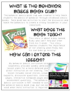 Ricky Sticky Fingers- Behavior Basics Book Club » Autism Adventures