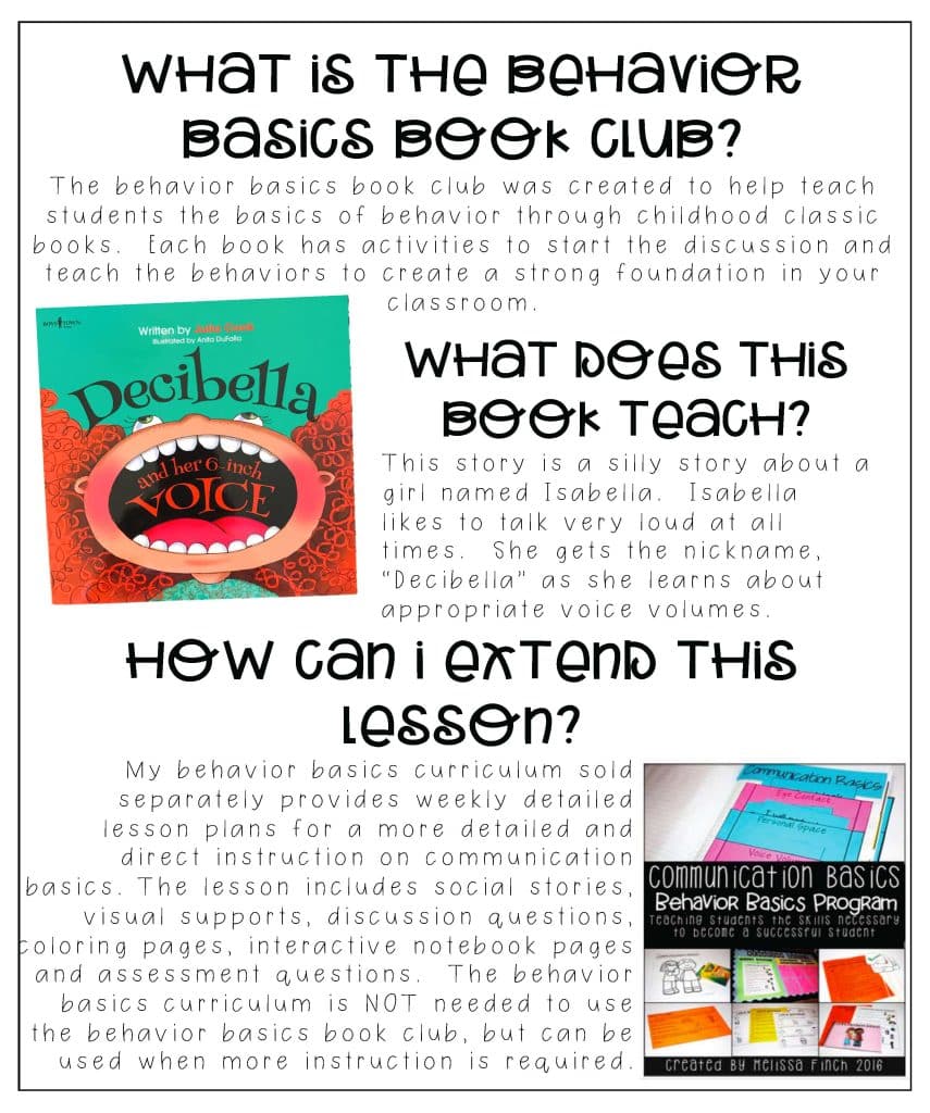 Decibella- Behavior Basics Book Club - Autism Adventures