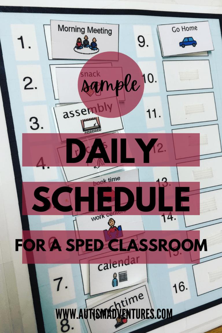 Sample Daily Schedule in a Special Education Classroom » Autism Adventures